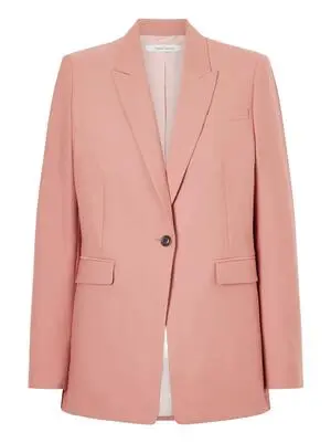 Another Tomorrow Grain De Poudre Wool Blazer - Pink