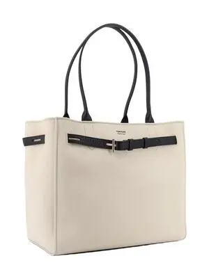 TOM FORD Audrey Medium Canvas Tote - Beige