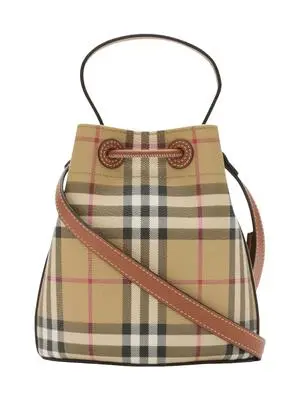 Burberry Check Mini Bucket Bag - Beige