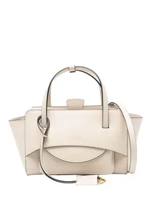HIDESINS Flap Small Leather Tote Bag - White