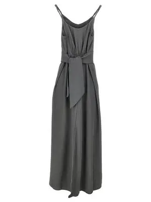 Emporio Armani Bow Long Dress - Grey