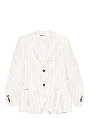 Max Mara Linen Single-breasted Jacket - Beige