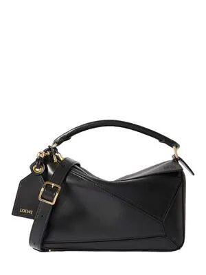 Loewe Puzzle Small Textured-leather Shoulder Bag - Black