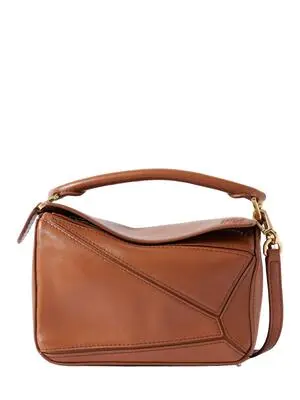 Loewe Puzzle Mini Textured-leather Shoulder Bag - Tan