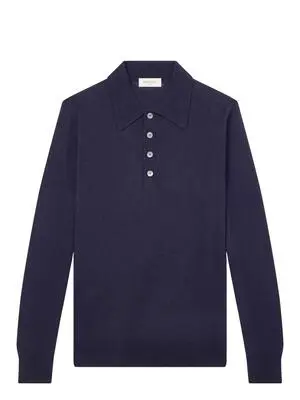 PIACENZA CASHMERE 1733 Silk And Cashmere-blend Polo Sweater - Blue