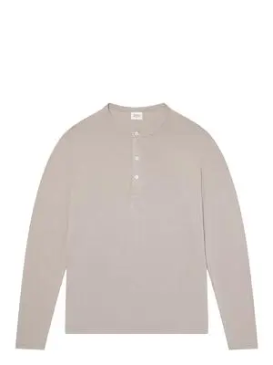 Hartford Garment-dyed Lyocell And Cotton-blend Jersey Henley Shirt - Neutrals