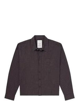 MFPEN Priority Checked Cotton And Linen-blend Shirt - Gray