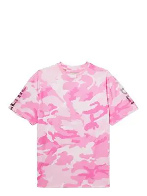GALLERY DEPT. Camouflage And Logo-print Cotton-jersey T-shirt - Pink