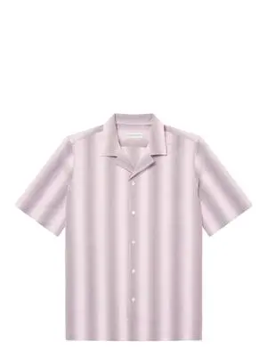Dries Van Noten Camp-collar Striped Cotton-poplin Shirt - Pink