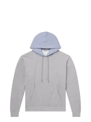 Auralee Two-tone Cotton-jersey Hoodie - Gray