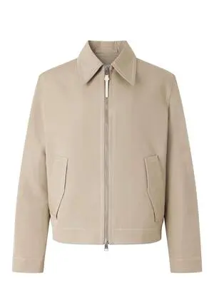 Ami Cropped Cotton-sateen Blouson Jacket - Beige