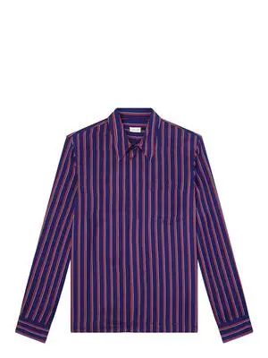 Dries Van Noten Striped Crepe Shirt - Purple
