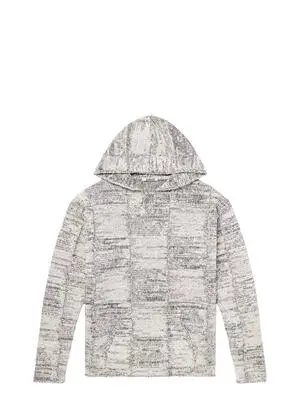Auralee Patchwork Cotton And Linen-blend Hoodie - Gray
