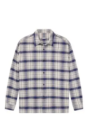 A.PRESSE Checked Cotton And Silk-blend Twill Shirt - Blue