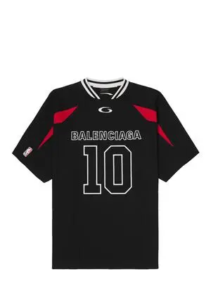 Balenciaga Nba Oversized Logo-embroidered Cotton-jersey T-shirt - Black