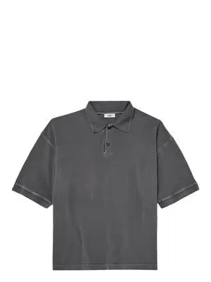 AGOLDE Curren Cotton-jersey Polo Shirt - Gray