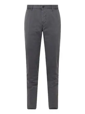 SLOWEAR Slim-fit Tapered Stretch-cotton Gabardine Trousers - Gray