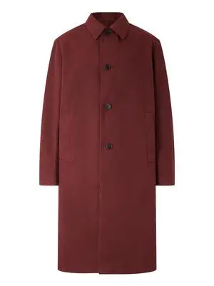 Dries Van Noten Cotton-Canvas Coat Burgundy