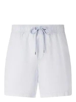 JAMES PERSE Straight-leg Linen Drawstring Shorts - Blue