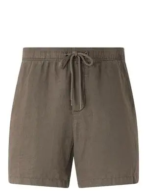 JAMES PERSE Straight-leg Garment-dyed Linen Drawstring Shorts - Green