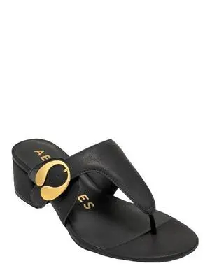 Aerosoles Flip Flops - Black Calf