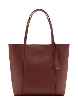 Mango Faux Shopper Bag - Leather