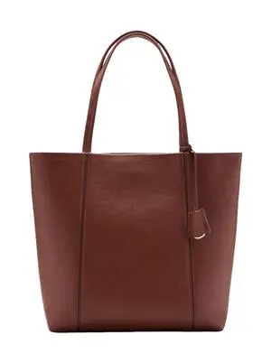 Mango Faux Shopper Bag - Leather