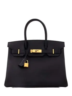 HERMES Birkin Handbag Black Epsom With Gold Hardware 30 - Noir