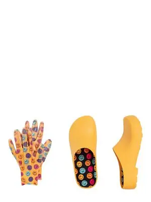 MUK LUKS Garden Clog And Glove Set Smiley Face