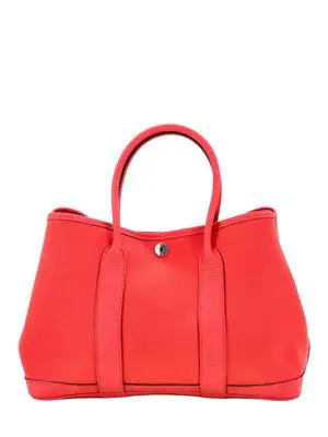 Hermès Garden Party Tote Toile And Leather 30 Bougainvillier