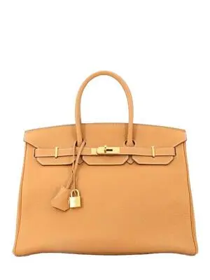 Hermès Birkin Handbag Brown Togo With Gold Hardware 35 - White