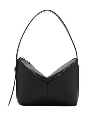 Mango Adjustable Faux Leather Shoulder Bag - Black
