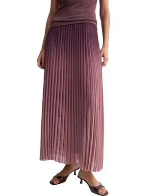 MANGO Pleated A-Line Midi Skirt