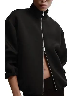 Mango Oversized Bomber Jacket - Black