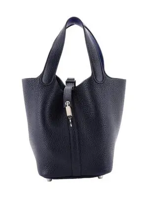 HERMES Picotin Lock Bag Clemence Pm - Bleu Nuit