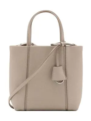 Mango Mini Faux Leather Tote - Off White