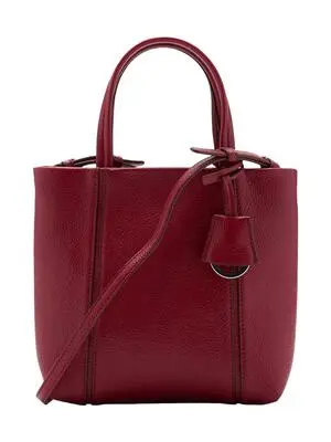 Mango Mini Faux Leather Tote - Red