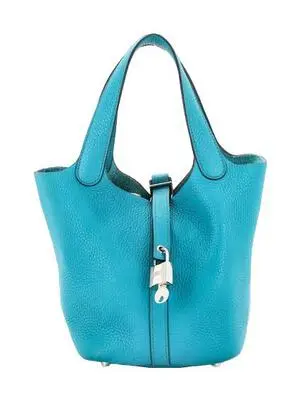 Hermès Picotin Lock Bag Clemence Mm - Blue