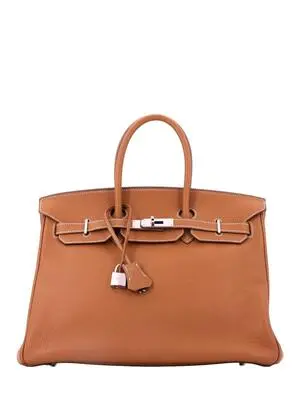 HERMES Birkin Handbag Togo With Palladium Hardware 35