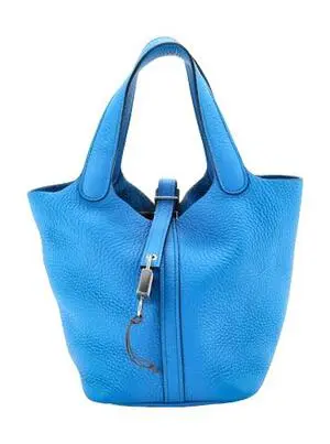 Hermès Picotin Lock Bag Clemence Pm Blue