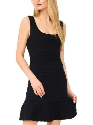 CECE DUPRAZ Pointelle Mini Dress - Rich Black