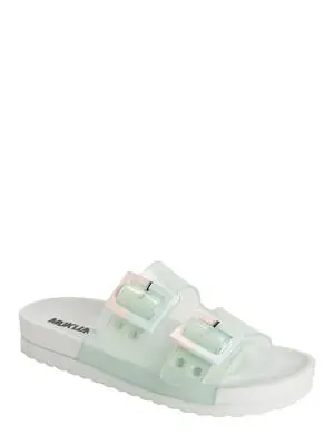 MUK LUKS Grand Cayman Slide Sandals With Adjustable Straps And Cushioned Footbed - Mint