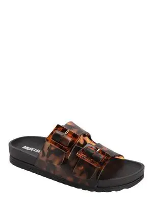 MUK LUKS MUK LUKS Grand Cayman Slide Sandals With Adjustable Straps And Cushioned Footbed Tortoise