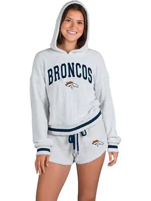 CONCEPTS SPORT Denver Broncos Whitley Hoodie Top And Shorts Set - Gray