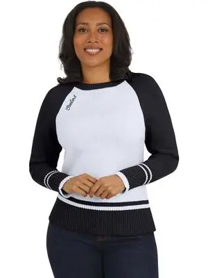 WEAR BY ERIN ANDREWS Pittsburgh Steelers Colorblock Raglan Sweater - White