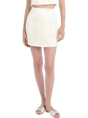FAVORITE DAUGHTER The Love Struck Cotton Wrap Miniskirt - Ivory