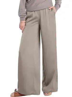 FAVORITE DAUGHTER Satin Wide-leg Pants - Soft Taupe