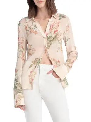 FAVORITE DAUGHTER The Bailey Georgette Printed Button-Up Shirt