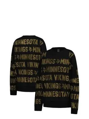 GAMEDAY COUTURE Minnesota Vikings Rhinestone Embellished Sweatshirt - Black
