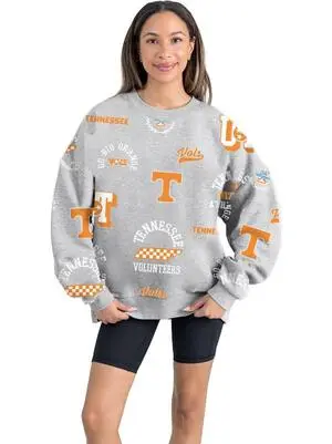 GAMEDAY COUTURE Tennessee Volunteers Allover Print Fleece Sweatshirt - Gray
